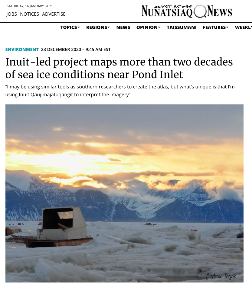 ‘Inuit-led project maps more than two decades of sea ice conditions ...